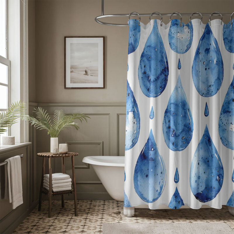 East Urban Home Denim Showers Premium Shower Curtain Wayfair